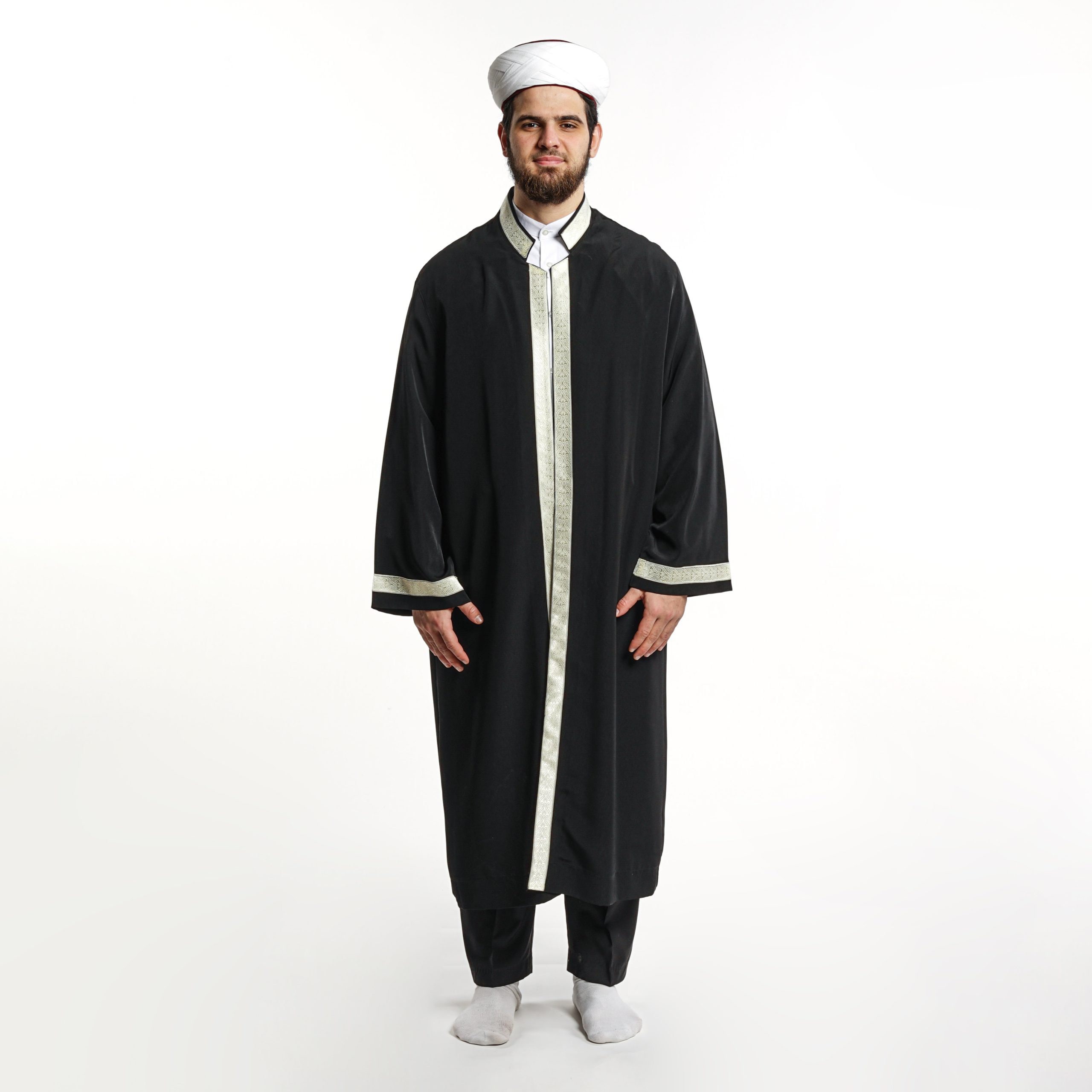 Black Imam Robe With Border | Black Prayer Robe | Islamic Robe - Etsy