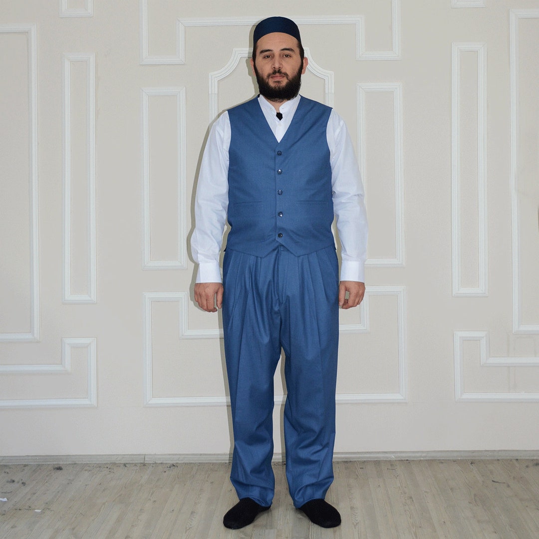 Islamic Men's Vest Shalwar Set Islamic Suit | Islamic Men's Team | Vest ...