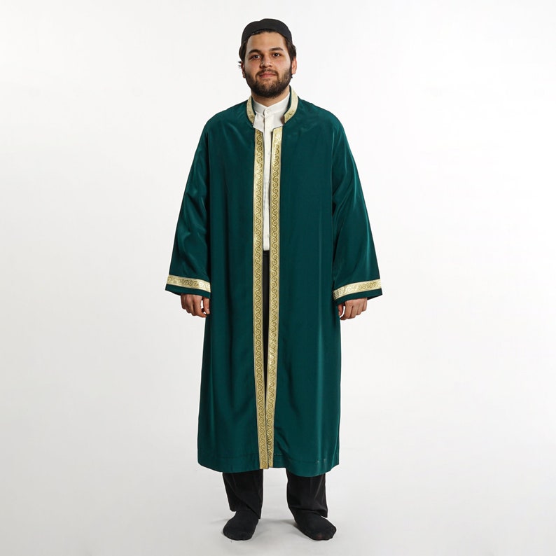Green Imam Robe With Border Green Prayer Robe Islamic Robe - Etsy