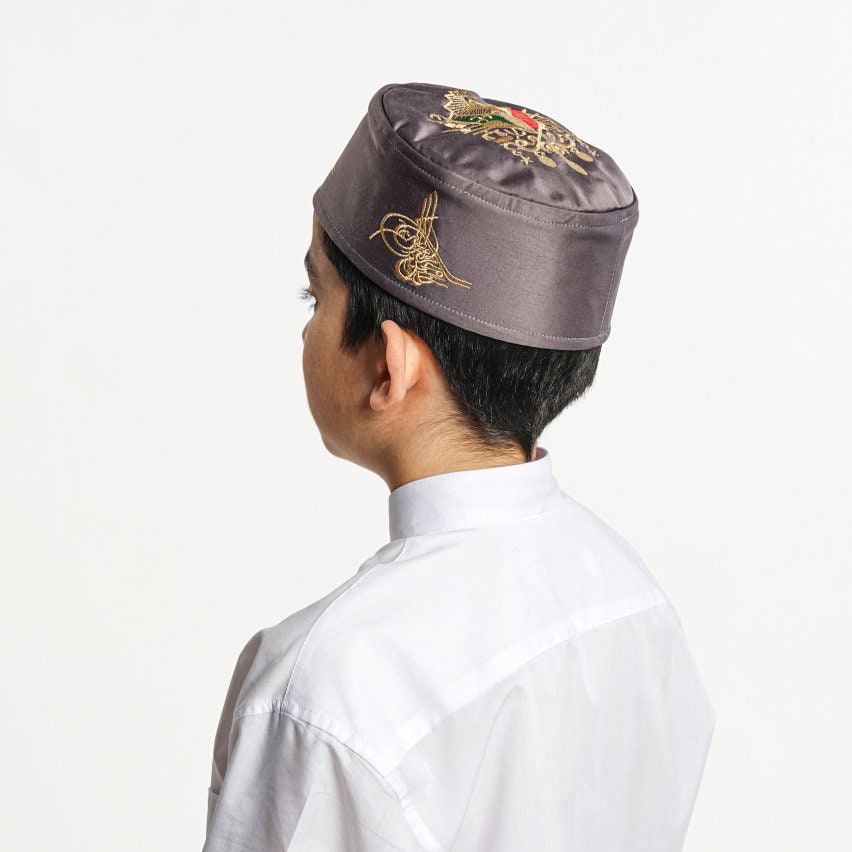 Child Ottoman Sancak Skullcap, Smooth Textured Velvet Lined Turkish ...