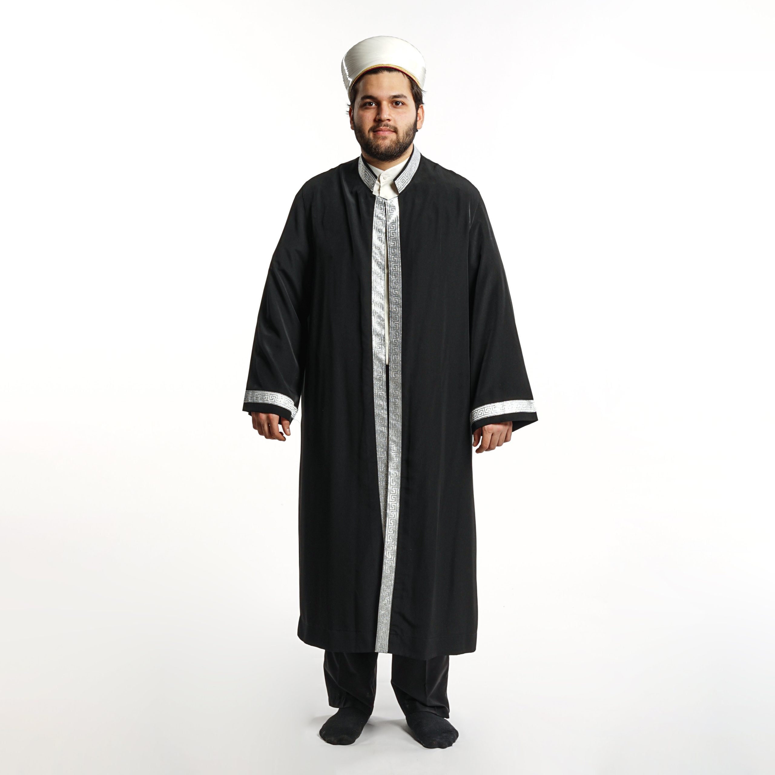 Black Imam Robe With Border | Black Prayer Robe | Islamic Robe - Etsy