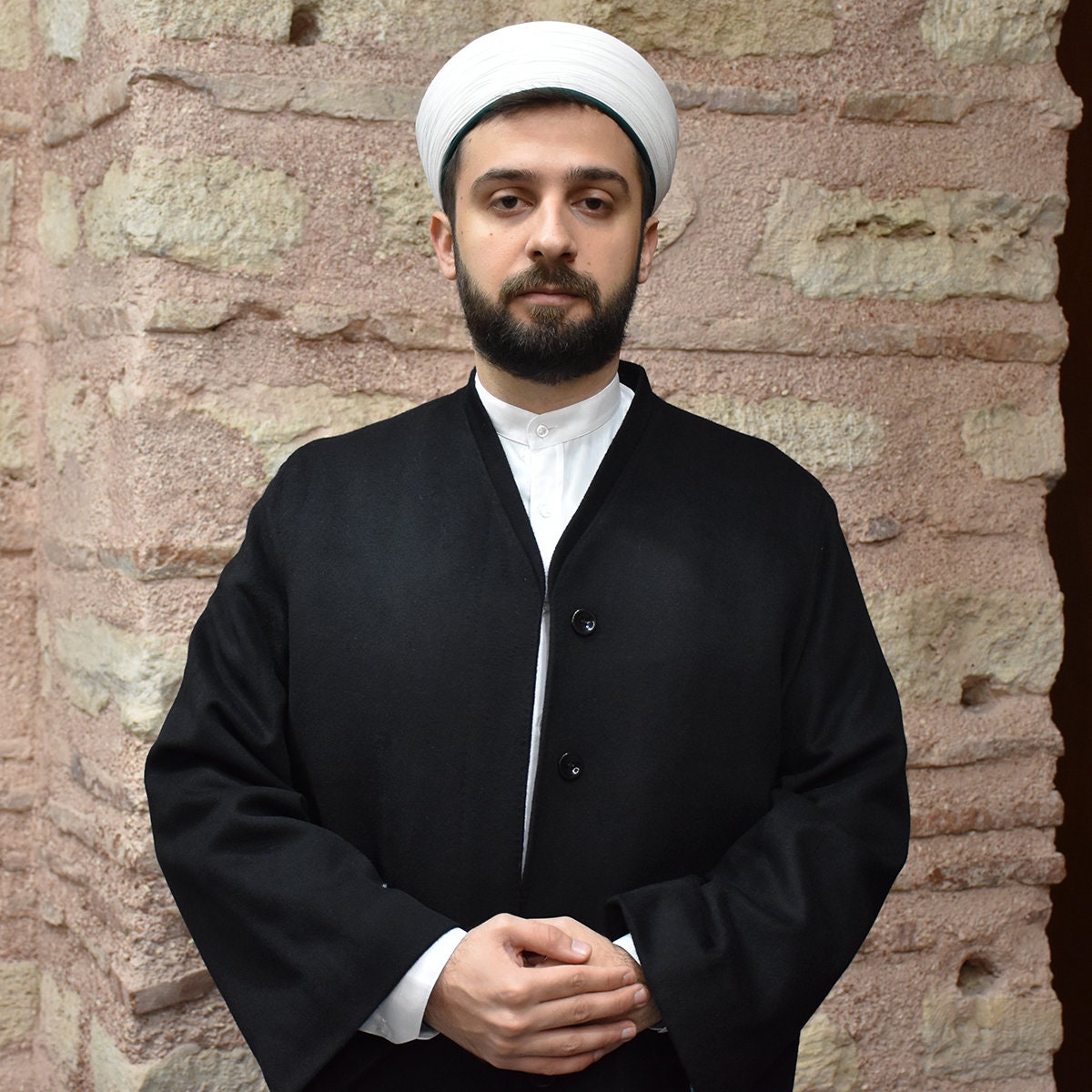 Men’s Islamic Imam Robe – Traditional Black Jubba Caftan for Prayer ...