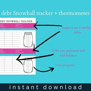 Printable Debt Snowball Tracker, Monthly & Yearly Debt Snowball PDF ...