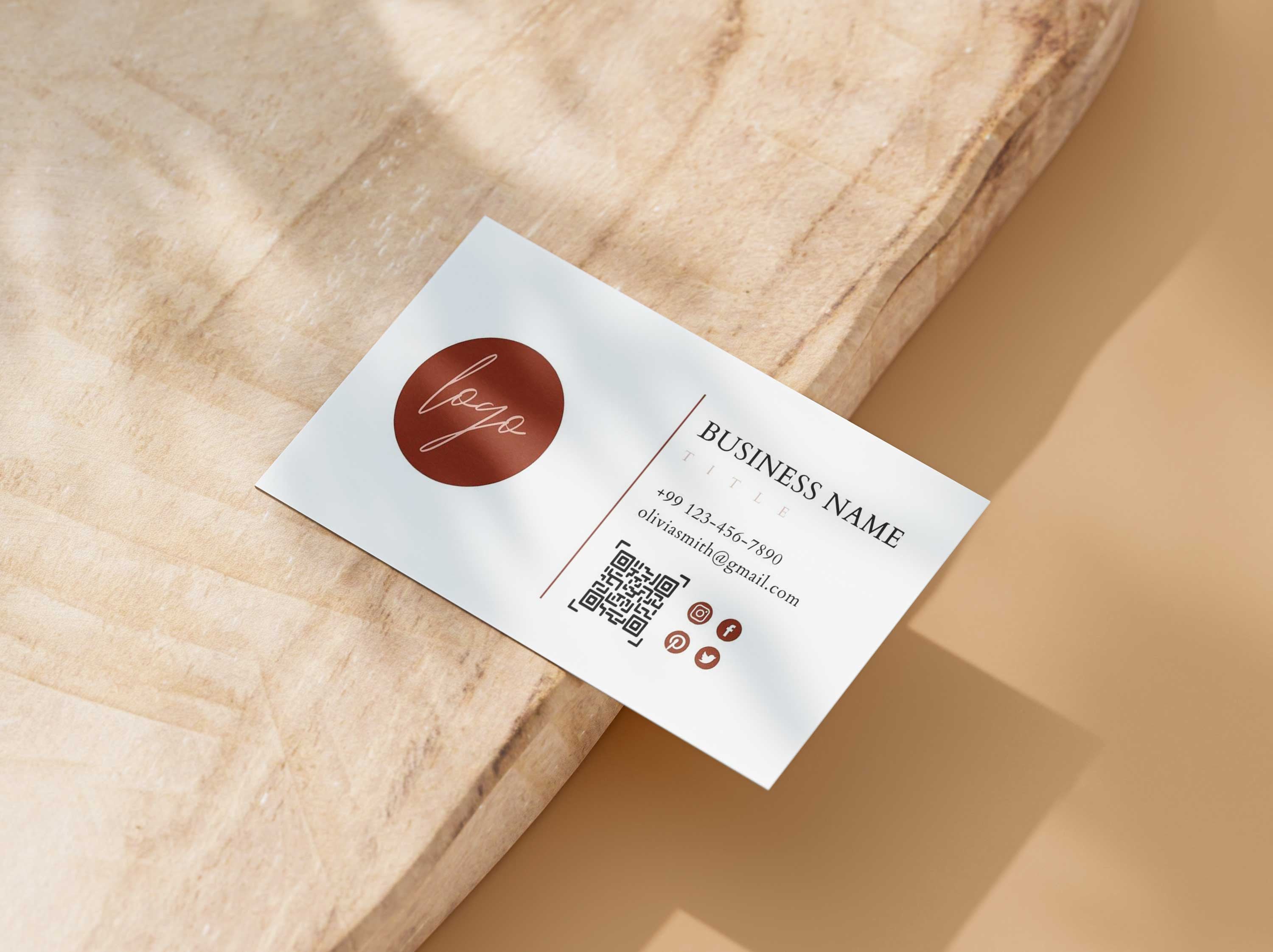 Small Business Card Template QR Code, Editable Business Card Template ...