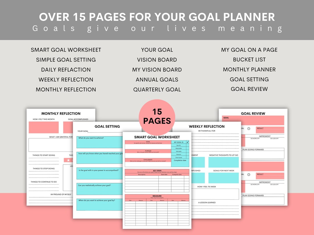 Printable Goal Planner Bundle, Daily, Weekly, Monthly, Quarterly ...