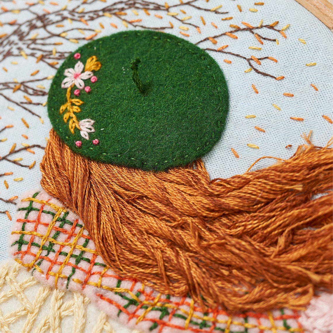 Autumn Walk 3D Hair Embroidery Design, Love Embroidery, Digital Hand ...