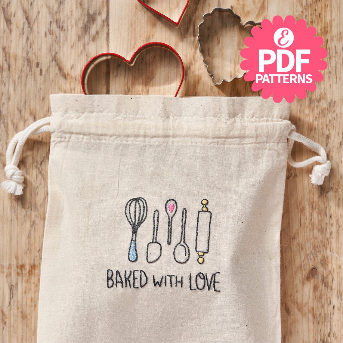 Baking-themed PDF Embroidery Motifs Bundle: 26 Designs (digital ...