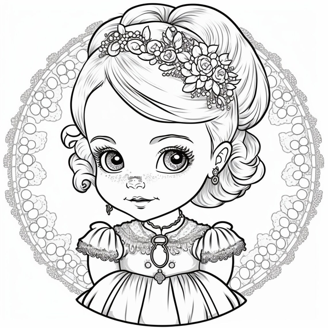 Printable Pretty Princess Coloring Pages - Etsy