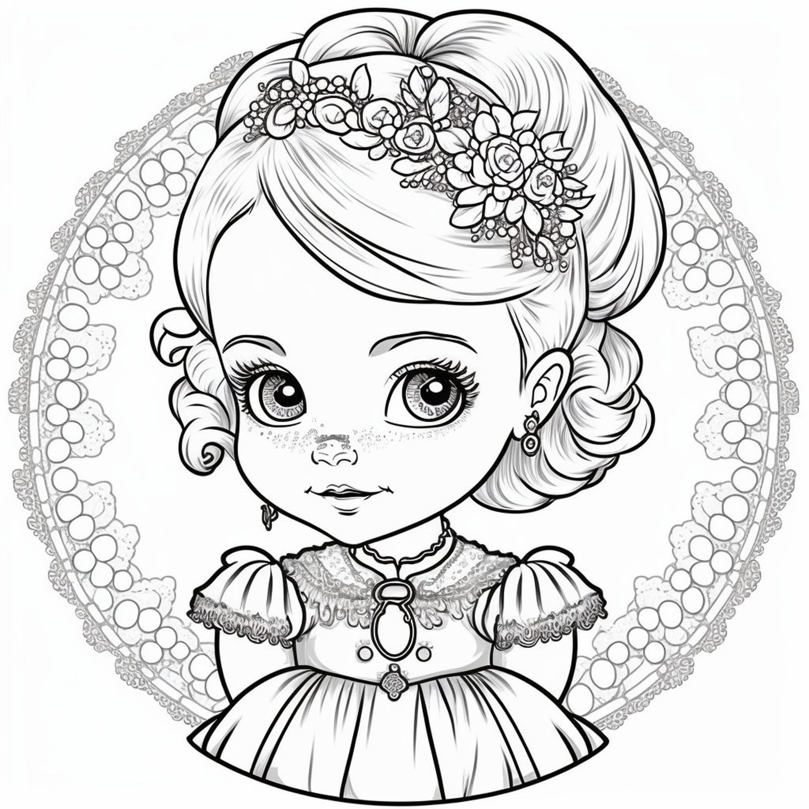 Printable Pretty Princess Coloring Pages - Etsy