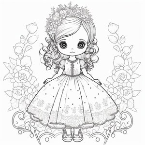 Printable Pretty Princess Coloring Pages - Etsy