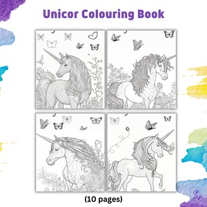 Printable Magical Unicorn Coloring Pages - Etsy