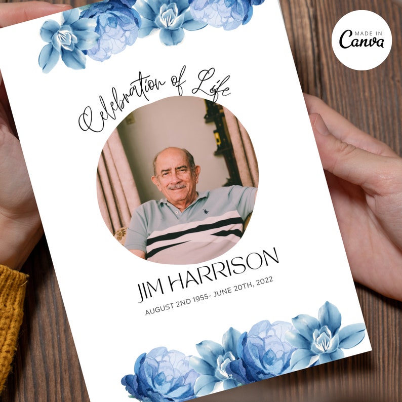 Editable Funeral Program Template, Funeral Order of Service Template ...