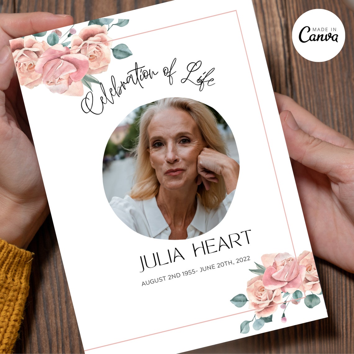 Editable Funeral Program Template, Funeral Order of Service Template ...