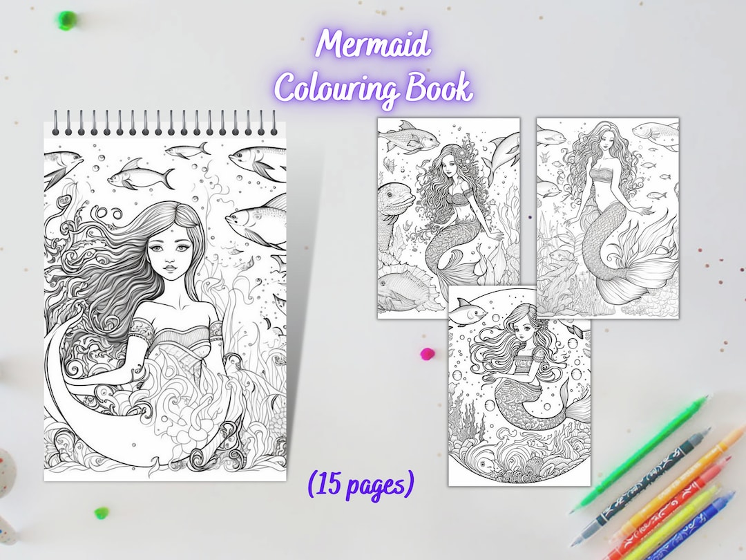 Magical Mermaid Coloring Pages for Kids, Mermaid Coloring Pages ...