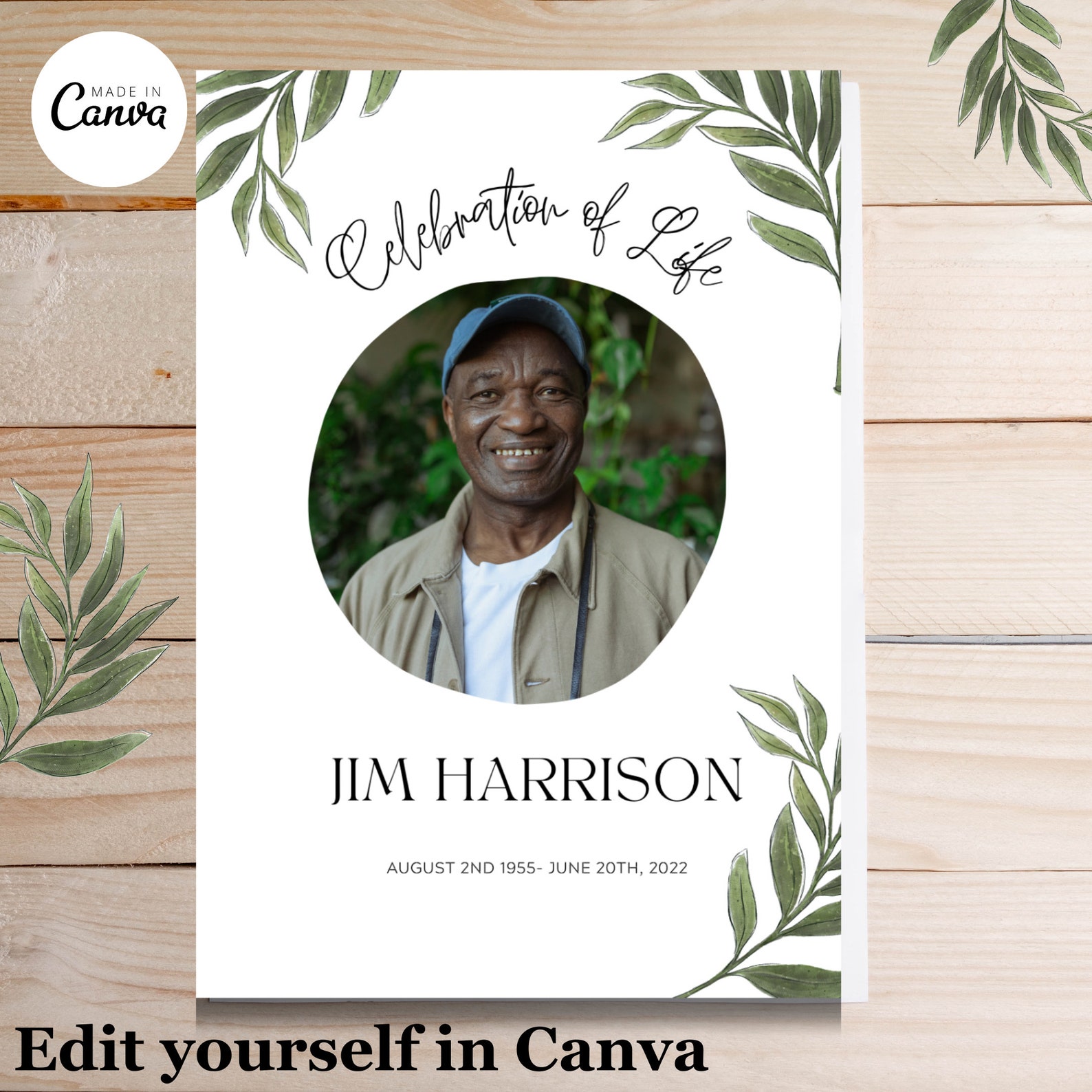 Editable Funeral Program Template, Funeral Order of Service Template ...