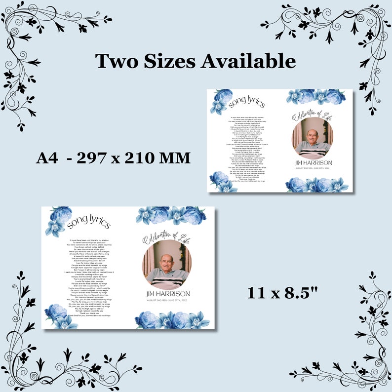 Editable Funeral Program Template, Funeral Order of Service Template ...