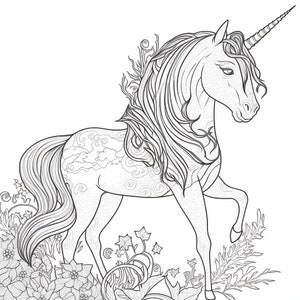 Printable Magical Unicorn Coloring Pages - Etsy