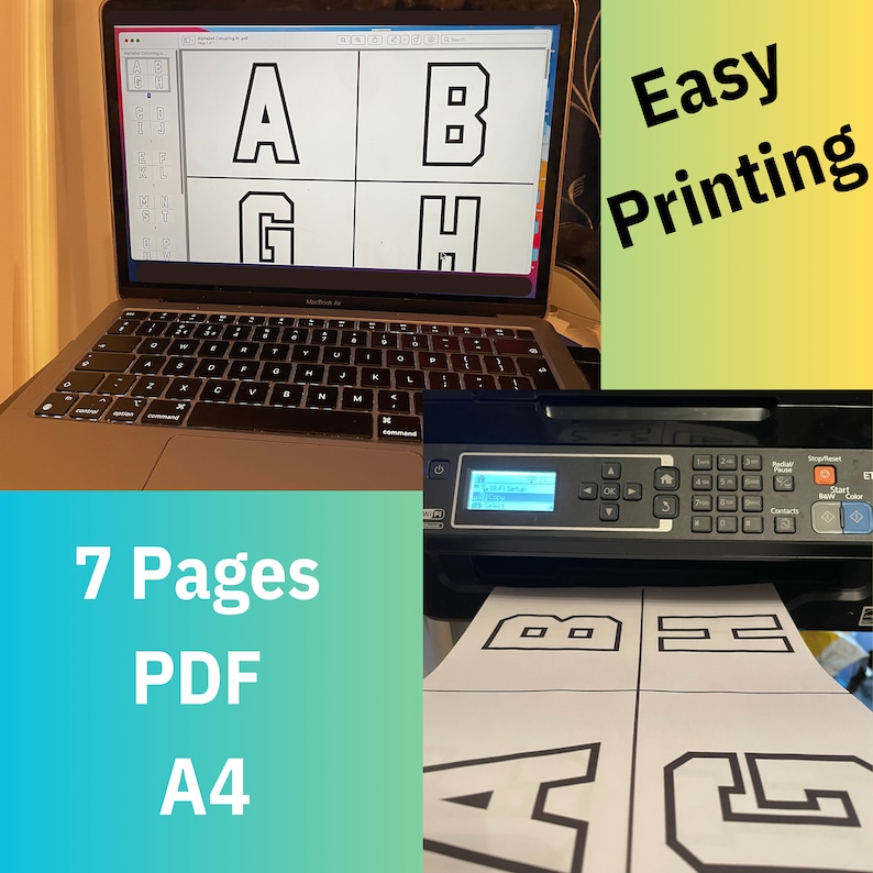 A4 Printable Alphabet Coloring Mat,alphabet, Coloring, Printable ...