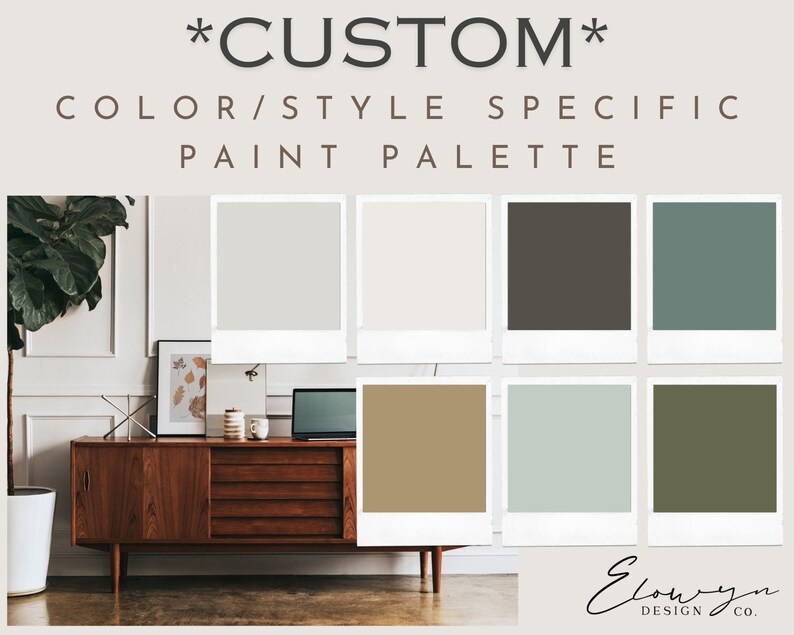 CUSTOM Paint Color Palette Based on 1 Paint Color of Choice & - Etsy