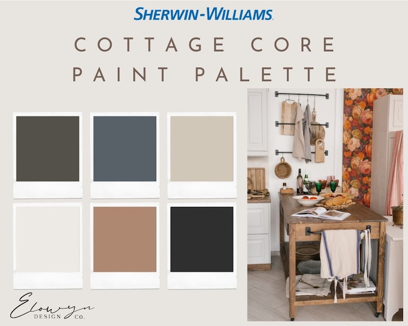Sherwin Williams Whole House Paint Palette - COTTAGE CORE Digital PDF ...