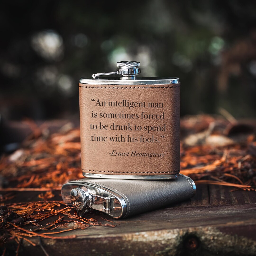 Intelligent Man Hemingway Flask: Funny Metal Drinking Flask Gift - Etsy
