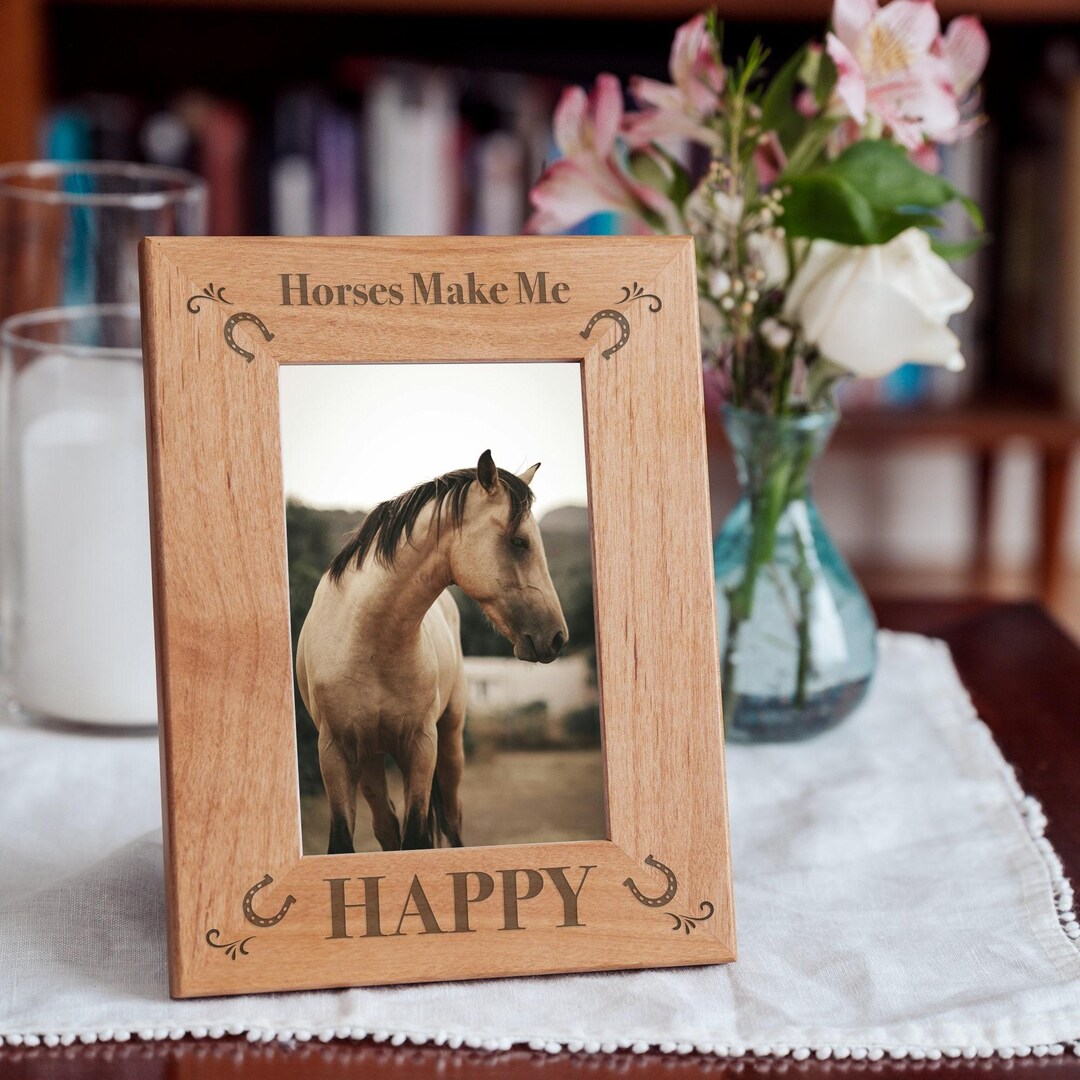 Horses Happy Picture Frame - Picture Frame, Horse Picture Frame, Horse ...