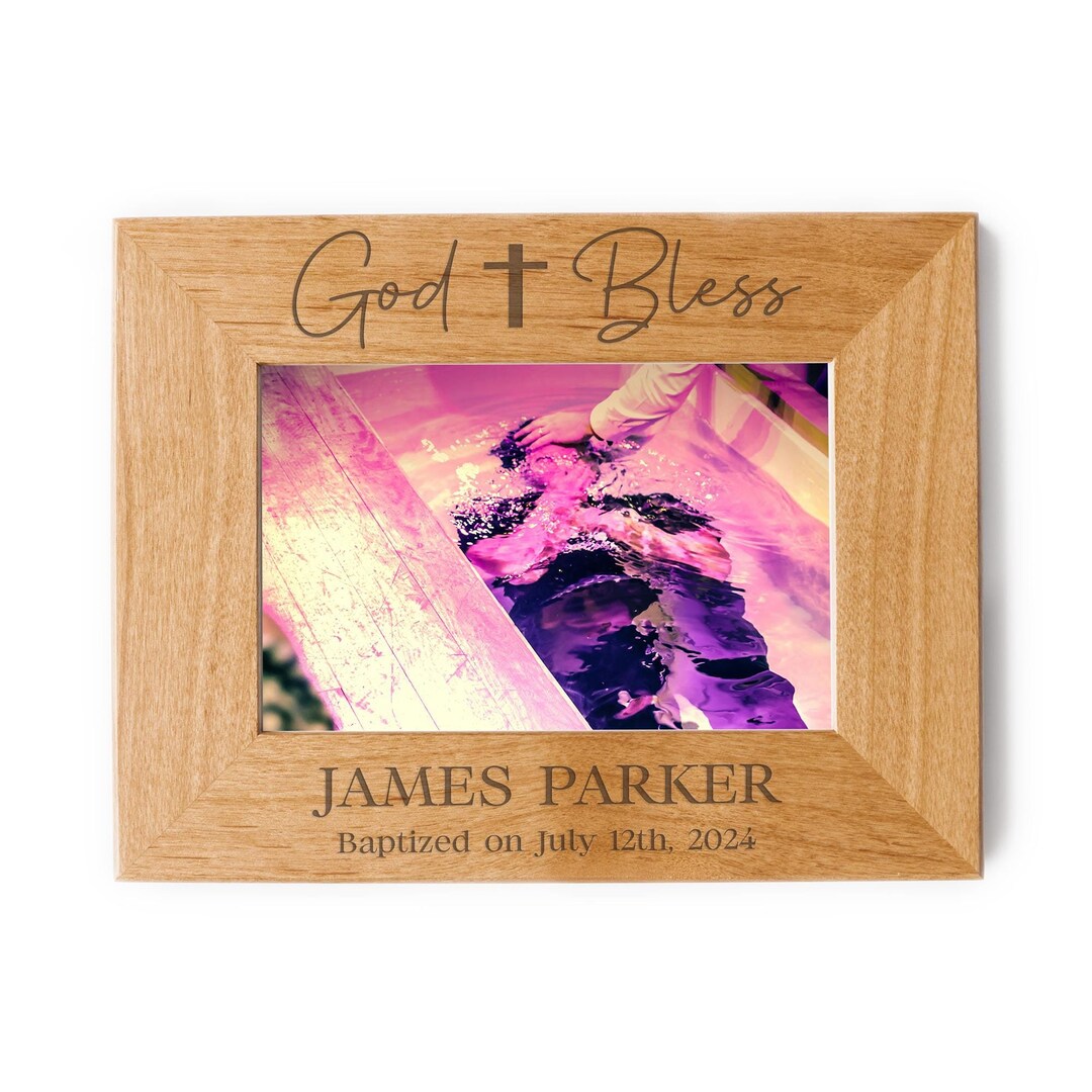 God Bless Baptized Picture Frame Baptism Gift, Baptism Frame ...