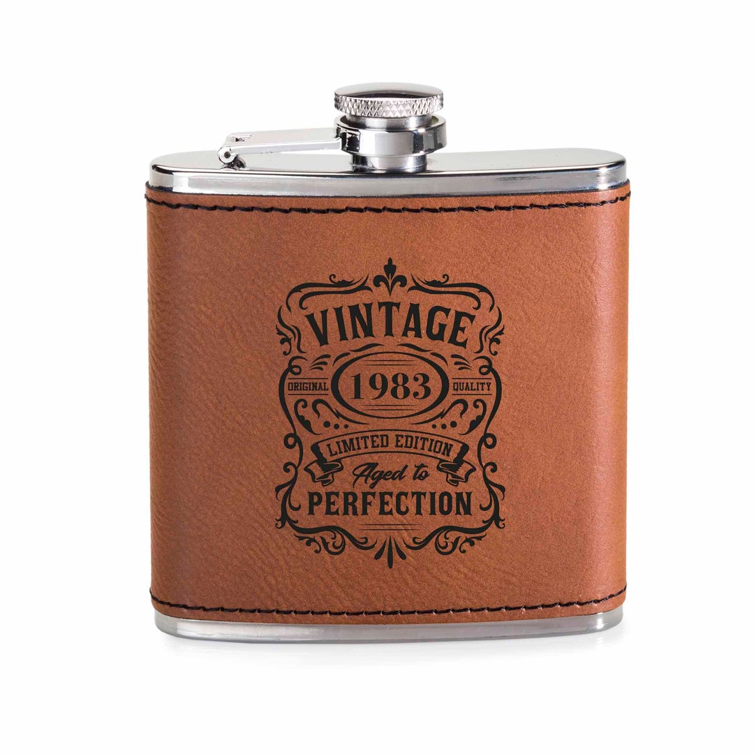 Vintage Year 40th Birthday Flask Decorations for Him, Travel Flask, 40 ...