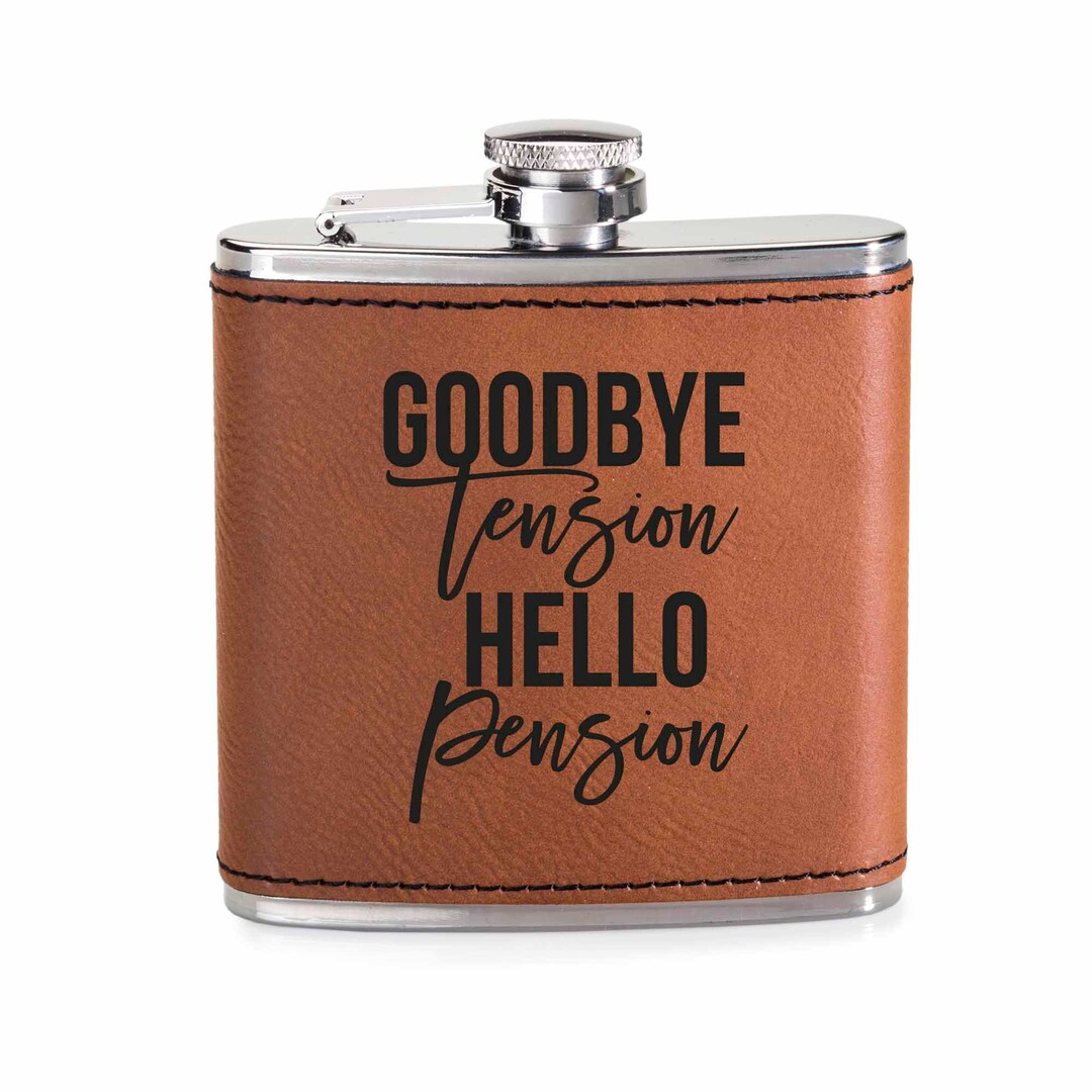 Goodbye Tension Flask Retirement Gifts, Happy Retirement, Whiskey Flask ...