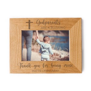 Godparents Blessing Picture Frame: Personalized Baptism Gift - Etsy