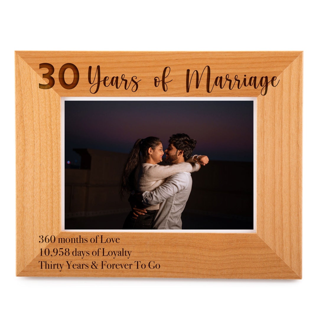 30 Years of Marriage Picture Frame 30th Anniversary, Anniversary Gifts ...