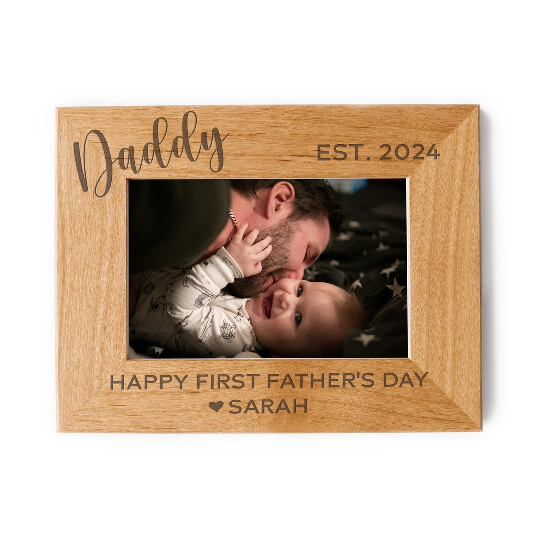 Daddy First Fathers Day Picture Frame Picture Frame Father Picture ...