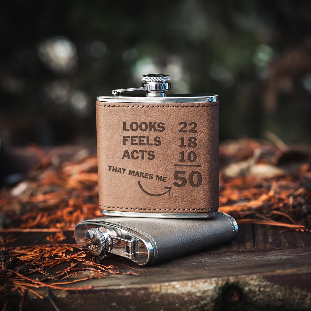 That Makes Me 50 Flask Metal Flask, 50th Birthday, Decorations for Him ...