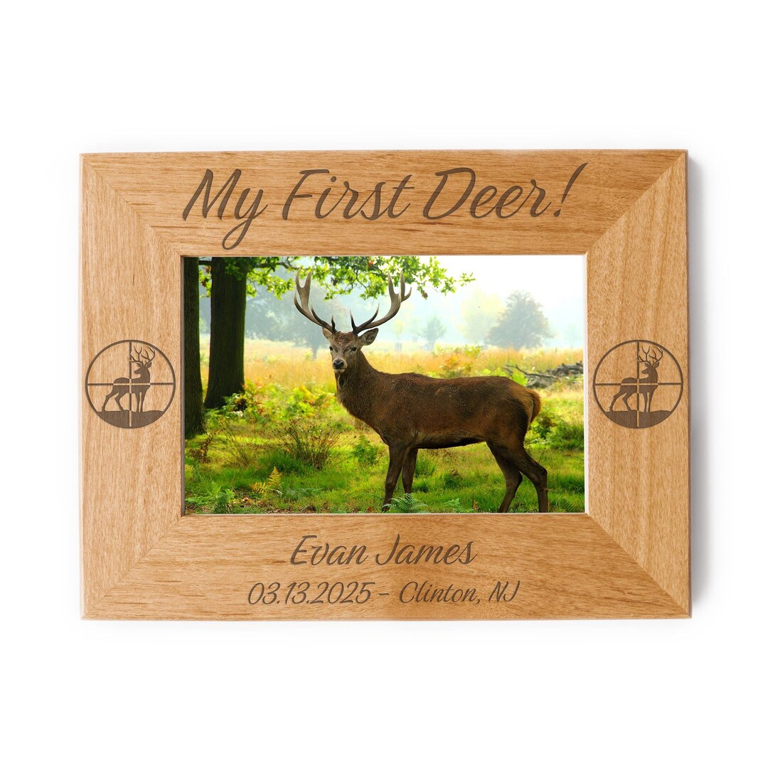 First Deer Target Picture Frame - Hunting Gift, First Deer Gift, Deer ...