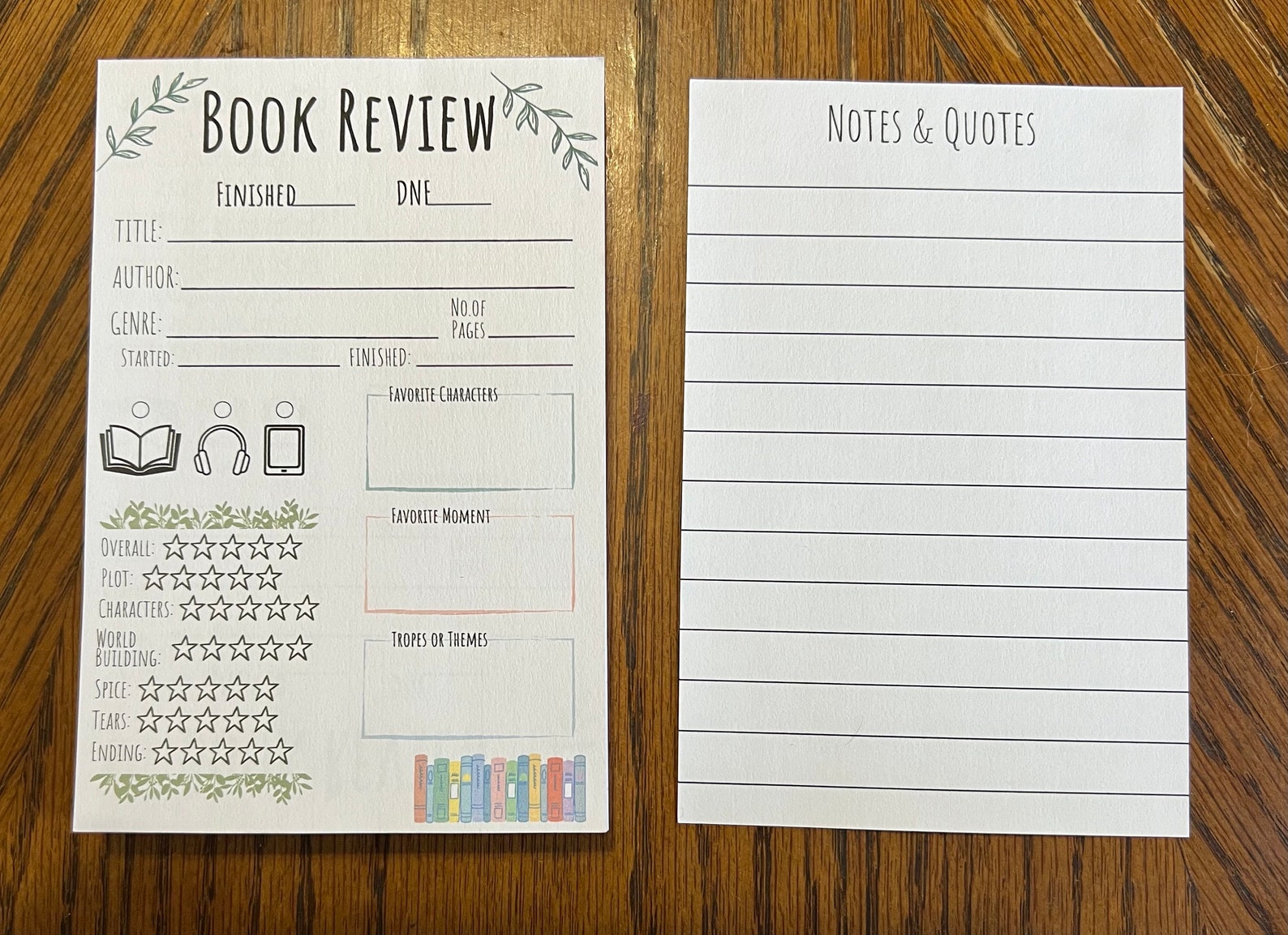 Book Review Notepad 4x6 Double-sided Tearaway 50 Pages Bookish Gift - Etsy