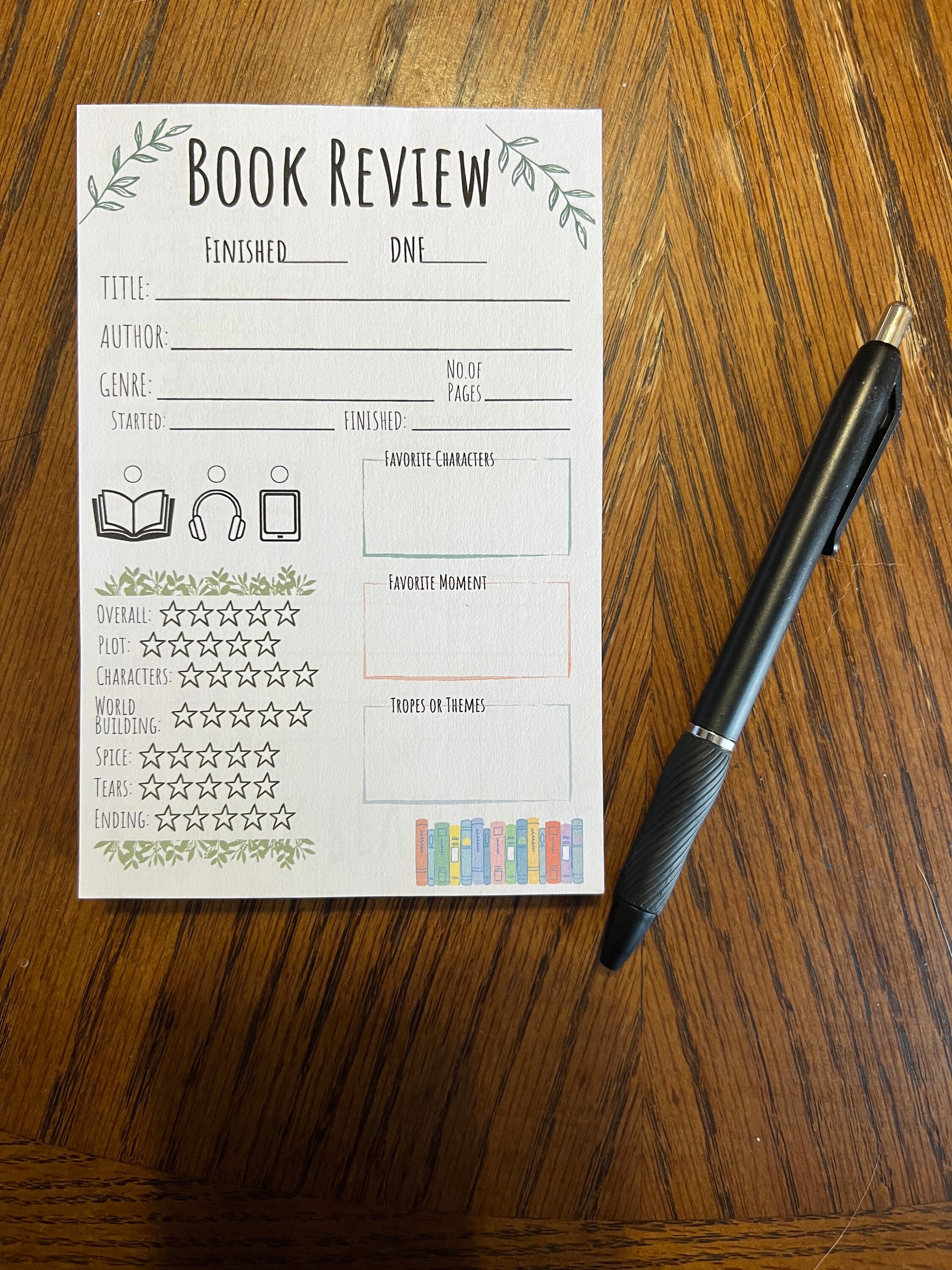 Book Review Notepad 4x6 Double-sided Tearaway 50 Pages Bookish Gift - Etsy