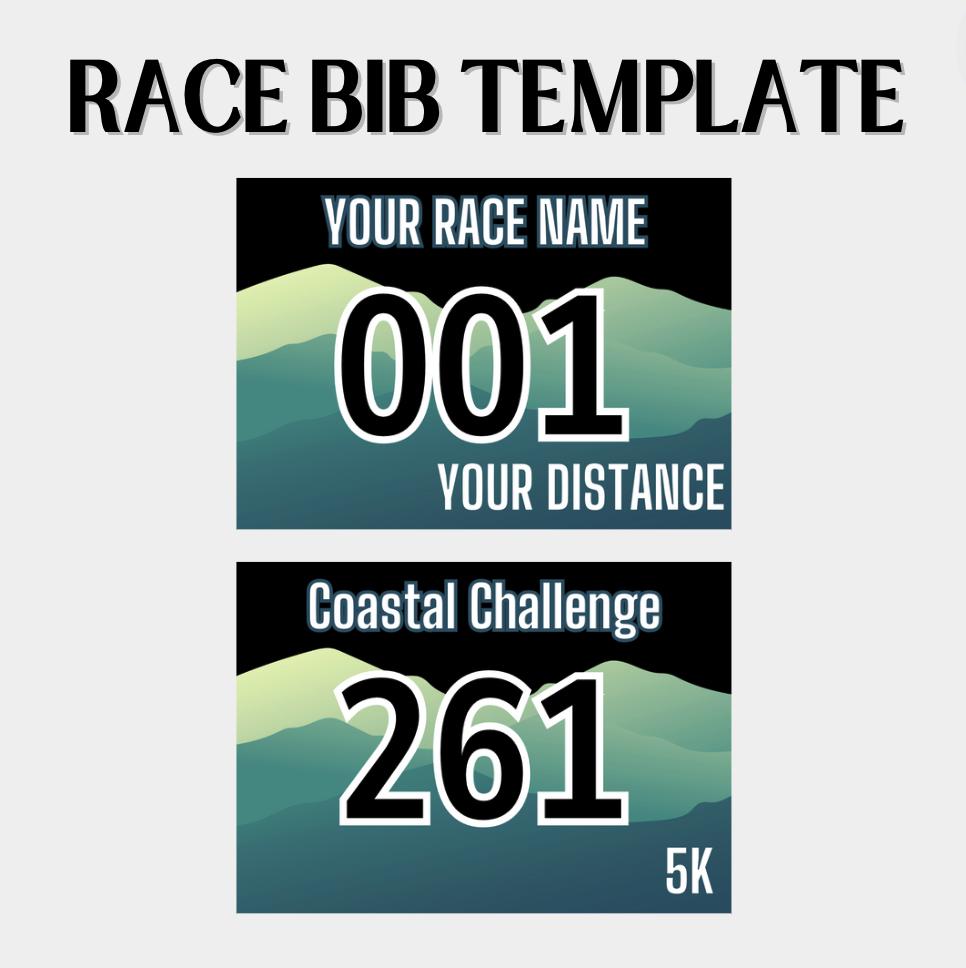 Race Bib Template, Customizable Race Numbers, Running, Triathlon ...
