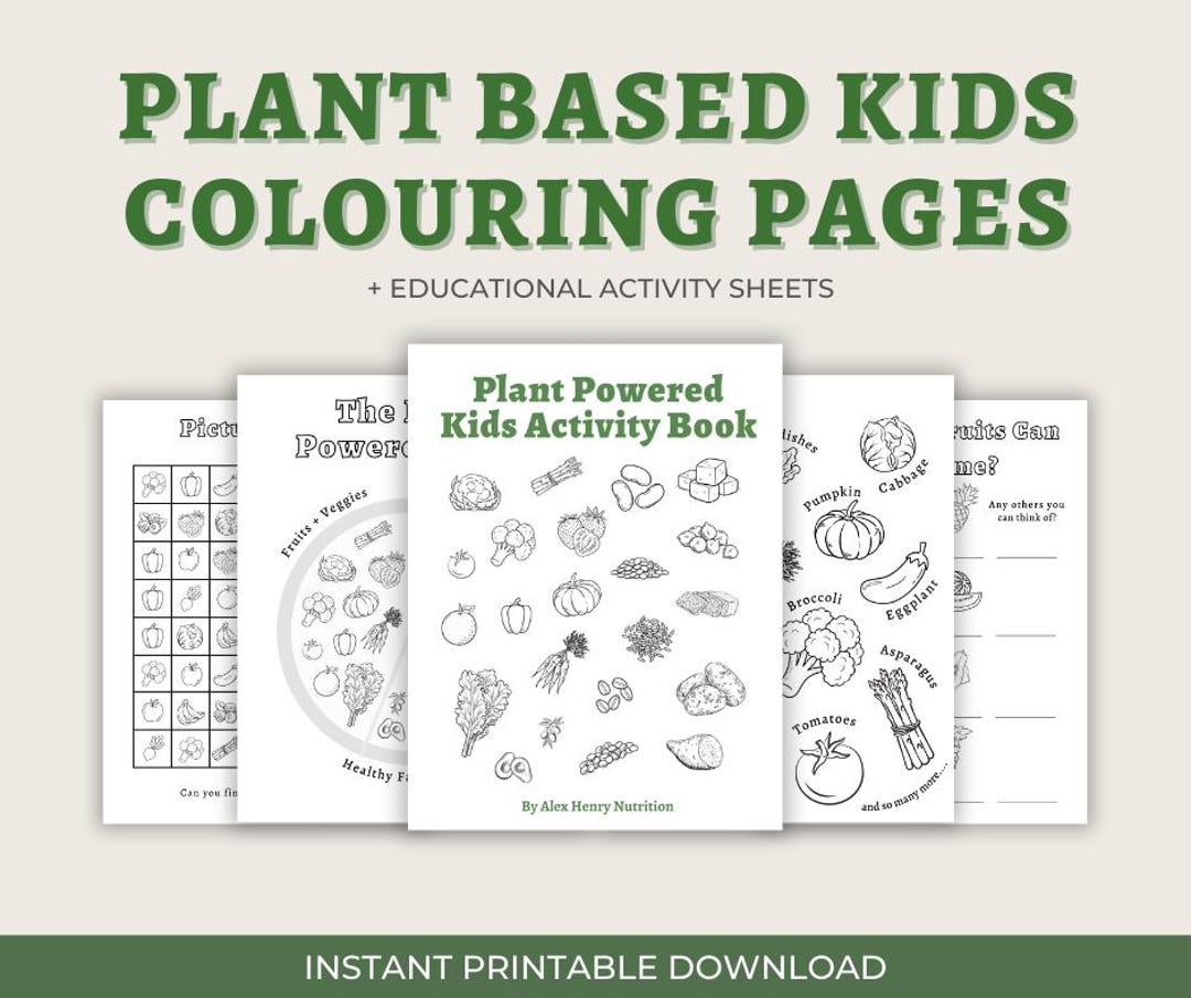 Plant Based Colouring Pages, Coloring, Vegan Kids Resources, Activity ...
