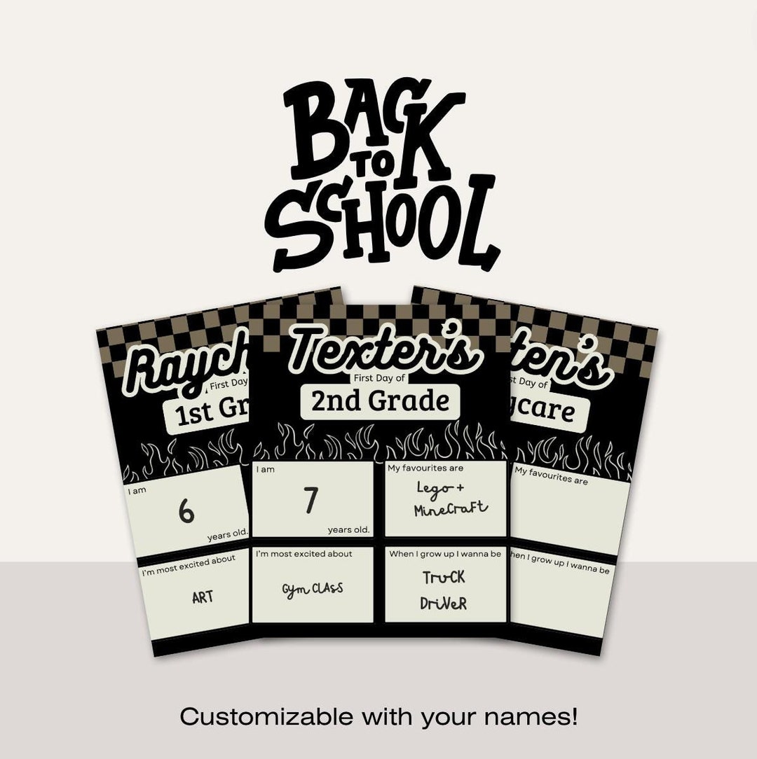 Cool Kid Back to School About Me Sign First Day of School Printable ...