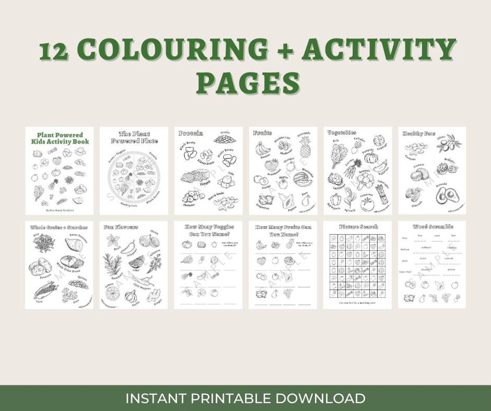 Plant Based Colouring Pages, Coloring, Vegan Kids Resources, Activity ...