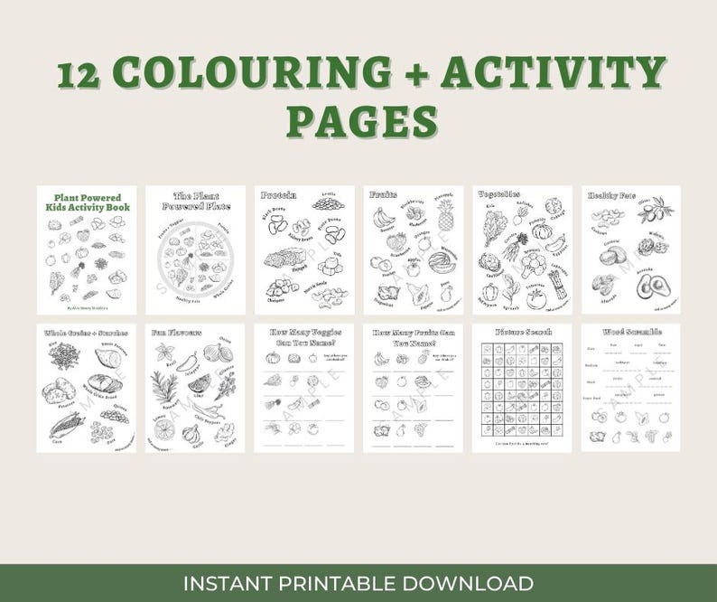 Plant Based Colouring Pages, Coloring, Vegan Kids Resources, Activity ...