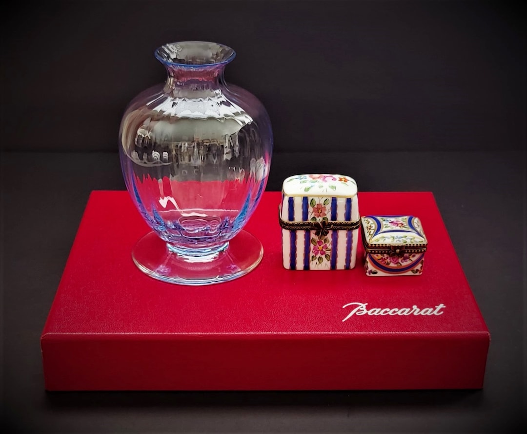 Crystal Glass Vase Baccarat Blue Vase - Etsy