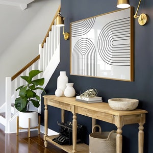 Minimalist Line Black and White Print | Modern Boho Wall Art ...
