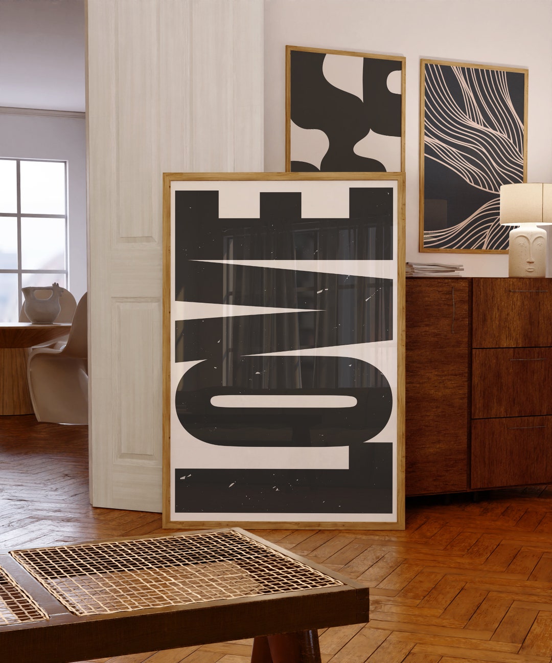 LOVE Modern Black and White Statement Typography Minimalist Printable ...