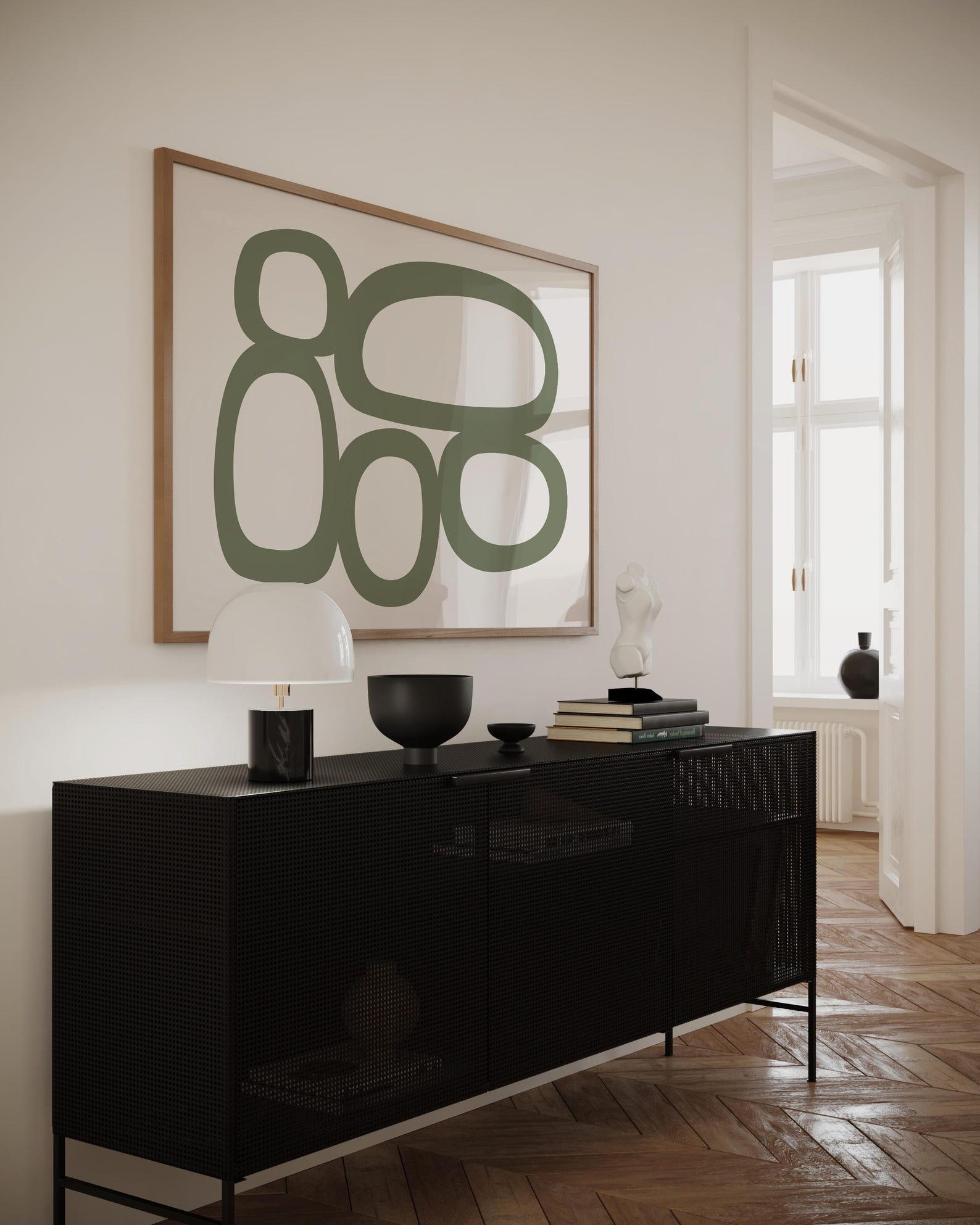 Green Organic Shapes Art Print: Mid Century Modern Wall Decor (instant ...