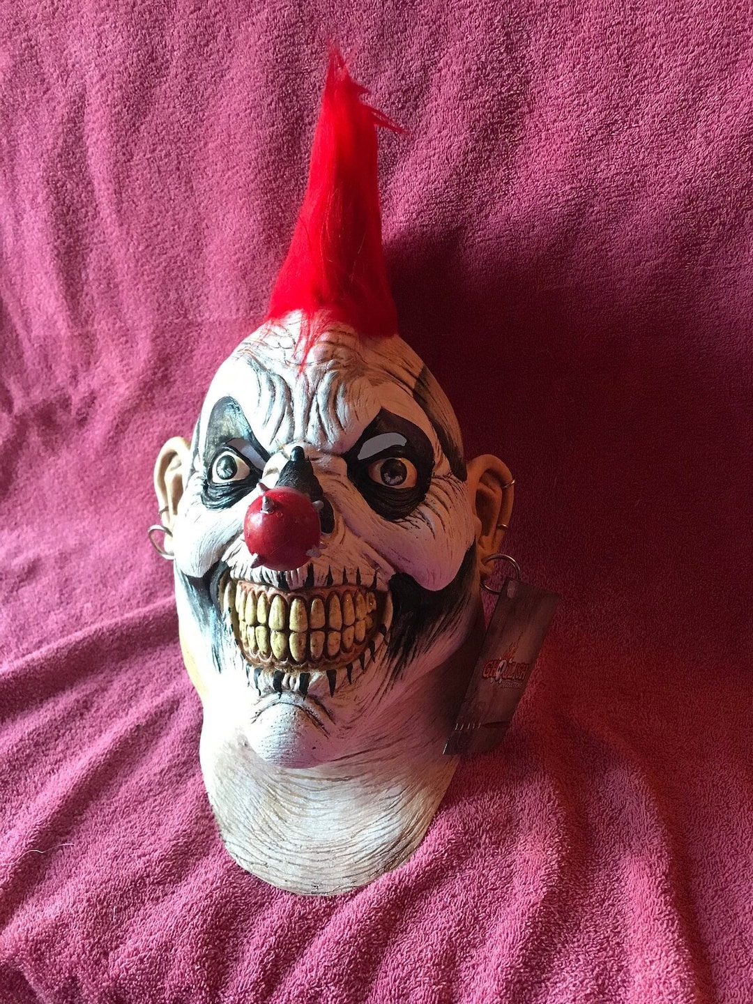 Halloween Punky Killer Clown Adult Latex Deluxe Mask Ghoulish ...