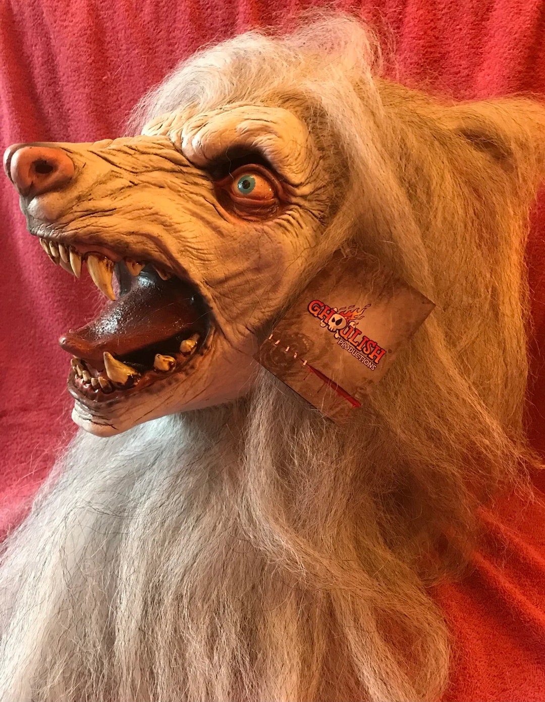 Halloween WHITE MOON WEREWOLF Adult Latex Deluxe Mask Ghoulish ...