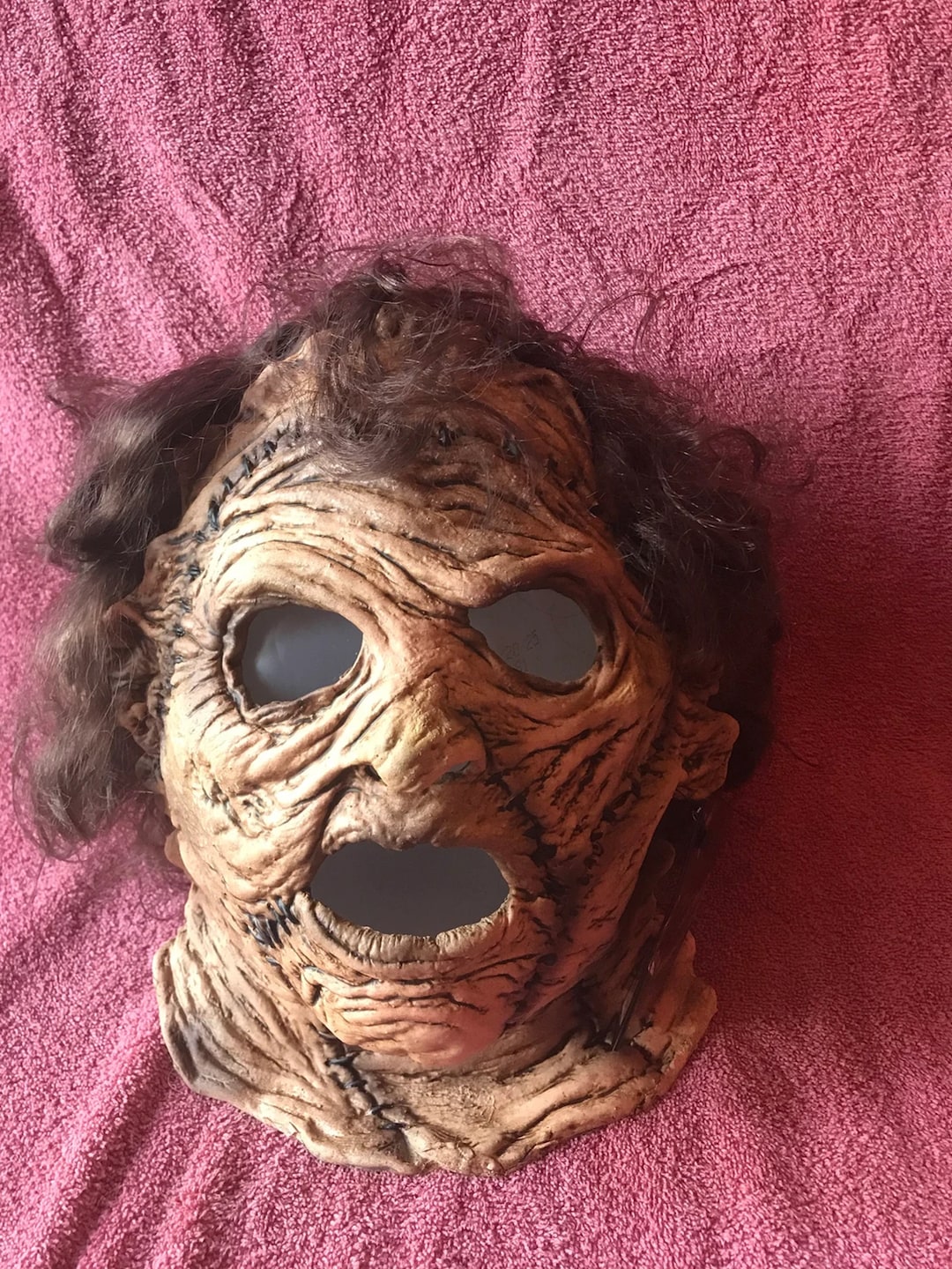 TEXAS CHAINSAW MASSACRE 3D Leatherface Latex Deluxe Mask Trick or Treat ...