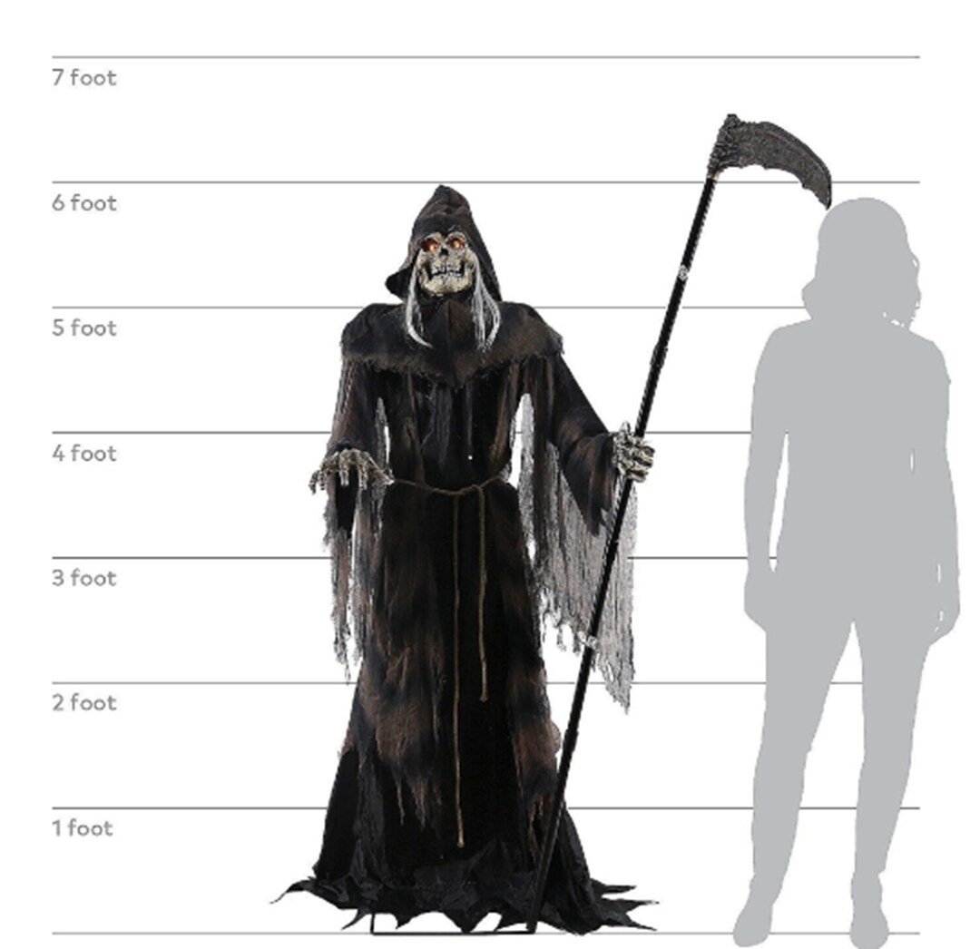 25% off Today Halloween Animated Lifesize Terrifying 6' Lunging Reaper ...