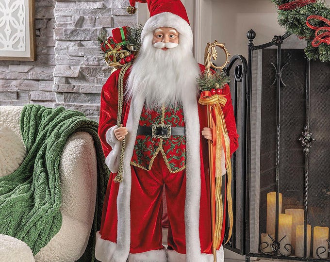 Large Santa Standing Figure, Nordic Santa, Old World Father Christmas ...